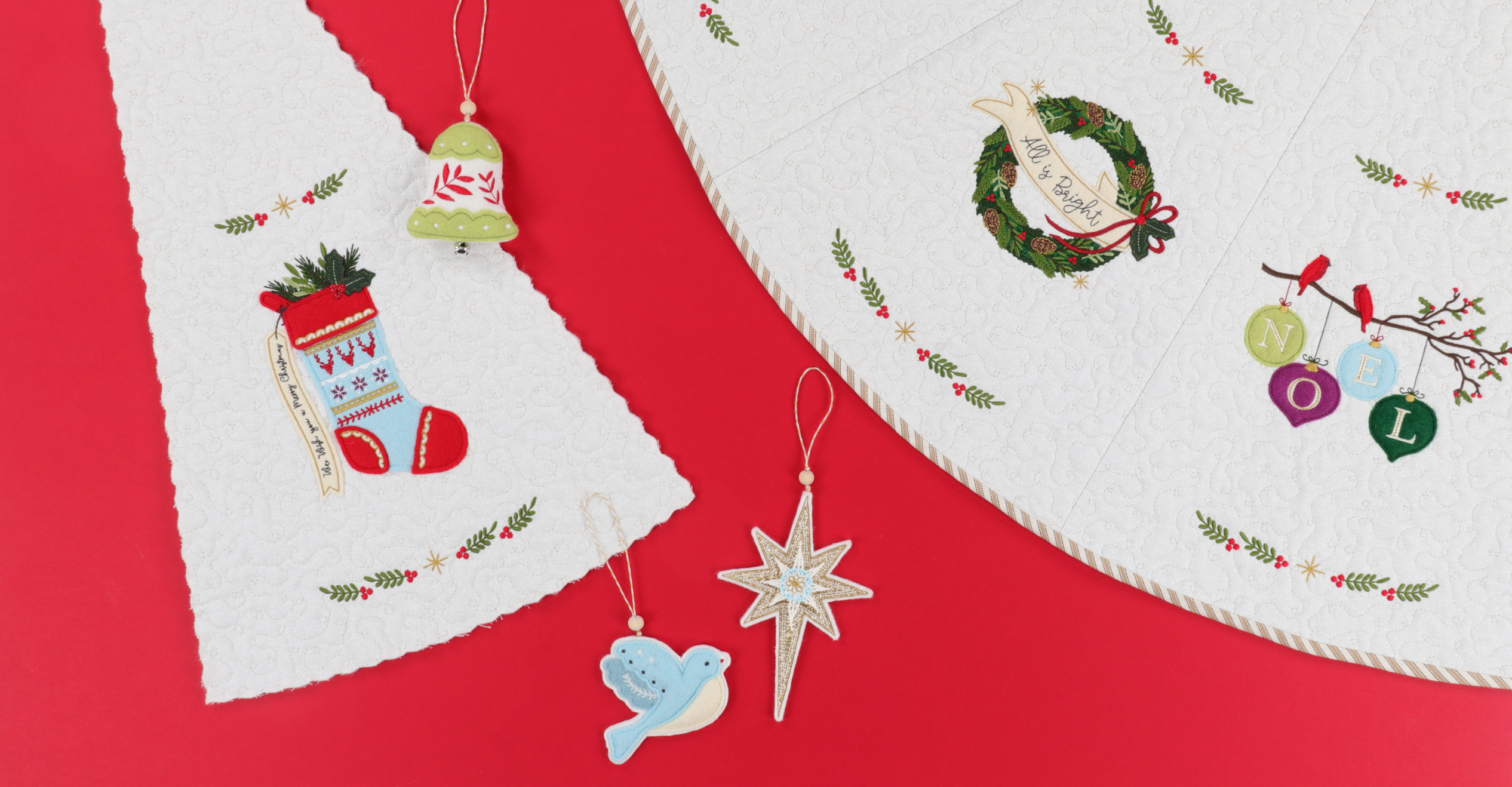 Sing Noel Tree Skirt & Ornaments